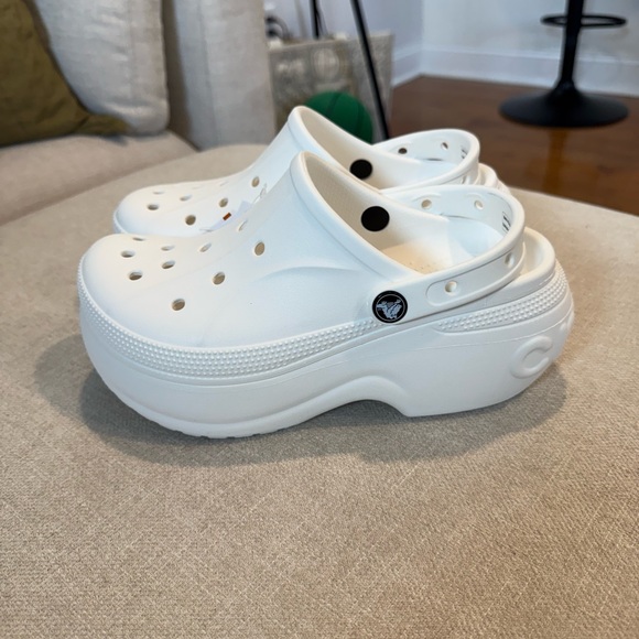 CROCS | Shoes | Crocs Bella Platform Clog White Womens Sz 8 Eu 3839 Nwt ...